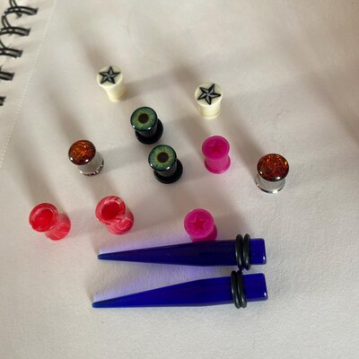 Black Steel Septum Pincher Ring Stretching Gauging Taper Horseshoe ...