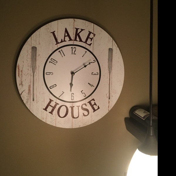 White Lake House Clock- Lake House Wall Clock - Etsy