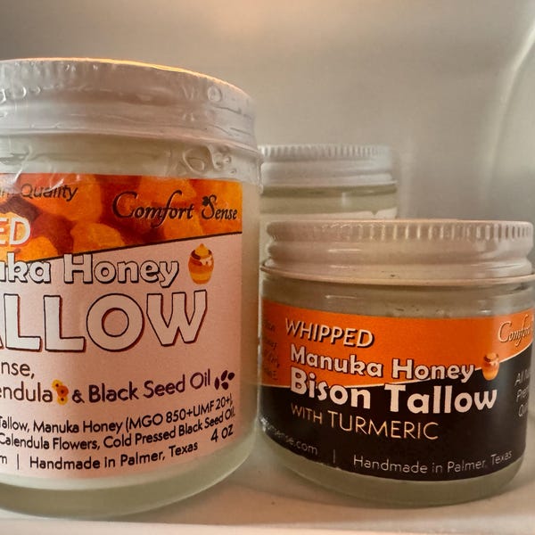 Bison Whipped Tallow With Turmeric & Manuka Honey (850+MGO Manuka Honey ...