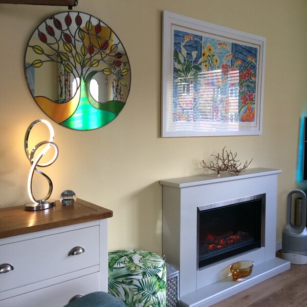 Round Tree of Life Design Stained Glass Mirror. - Etsy UK