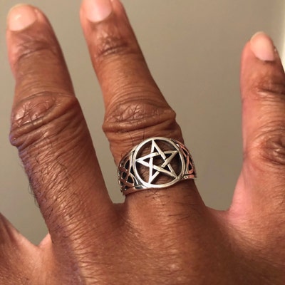 Sigil of Baphomet Inverted Pentagram Ring 925 Sterling Silver - Etsy