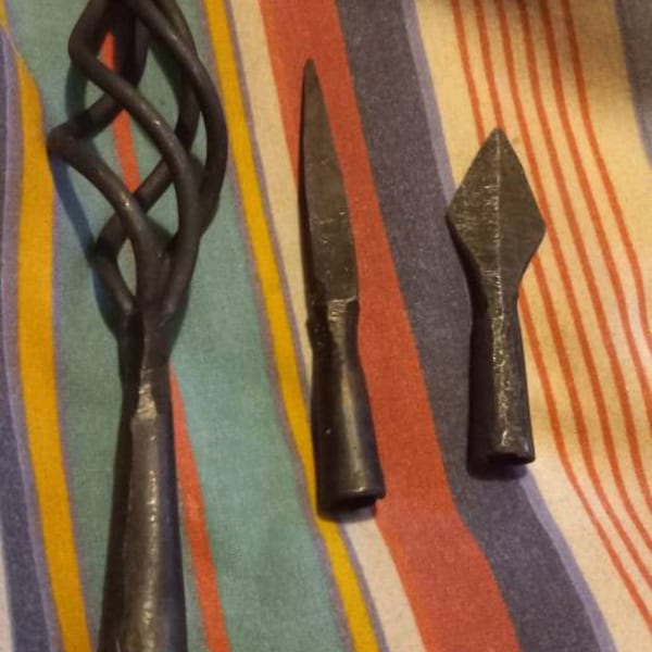 Hand Forged Medieval Cutlery Set With Suede Pouch- Historical Elegance ...