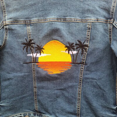 Palm Tree Embroidery Design, Summer Beach Embroidery File, 4 Sizes ...