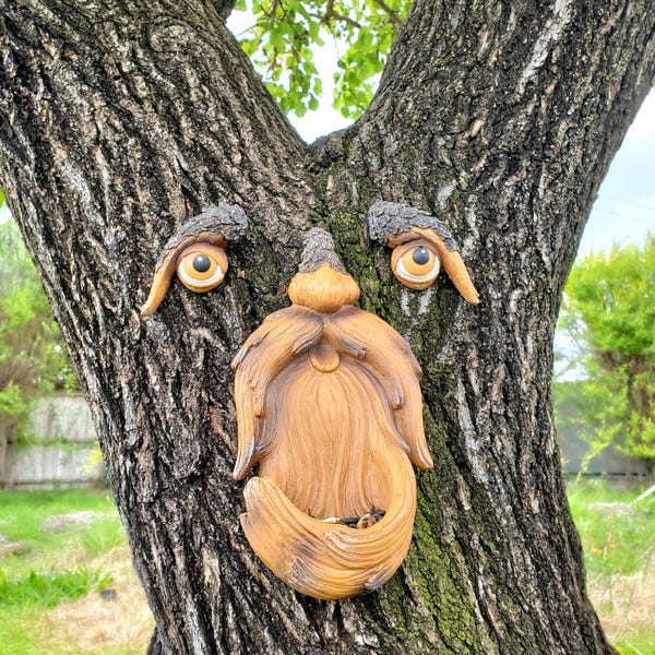 Tree Faces Garden Decor –tree Hugger Bird Feeder– Yard Art– Gift for ...