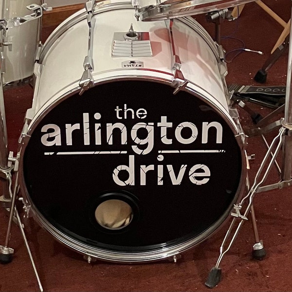 Custom Bass Drum Decal - Band Name or Logo Transfer Sticker - Drum Head ...