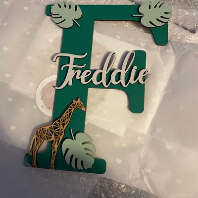 Personalised Jungle Name Sign. Bedroom Door Name Sign. Bedroom - Etsy