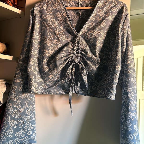 Drawstring Ruched Top Sewing Pattern PDF, Women's Blouse Sewing Pattern ...