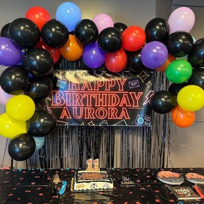 Neon Stranger Things Birthday Banner DIGITAL DOWNLOAD 48 X 24 ...