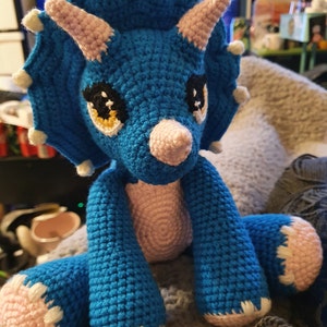 Sarah the Triceratops Crochet Pattern, Triceratops Crochet Pattern ...