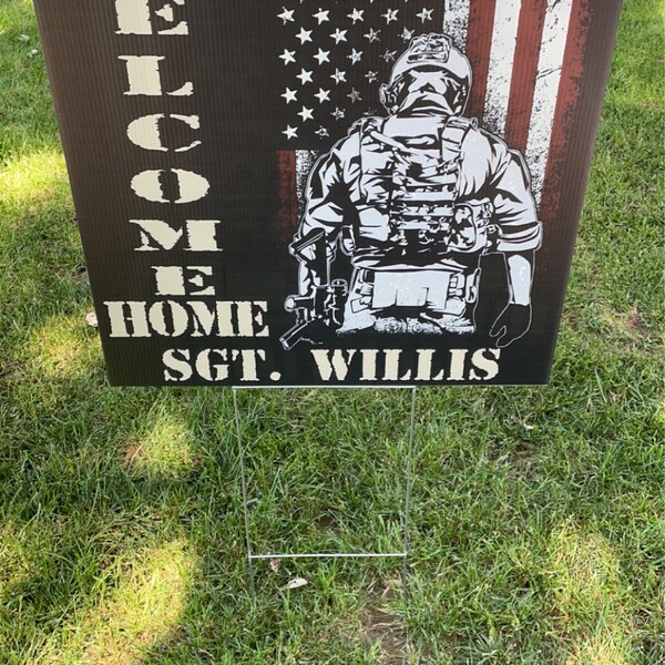 Welcome Home Military Sign (single or Double-sided) Comes With H-stake ...