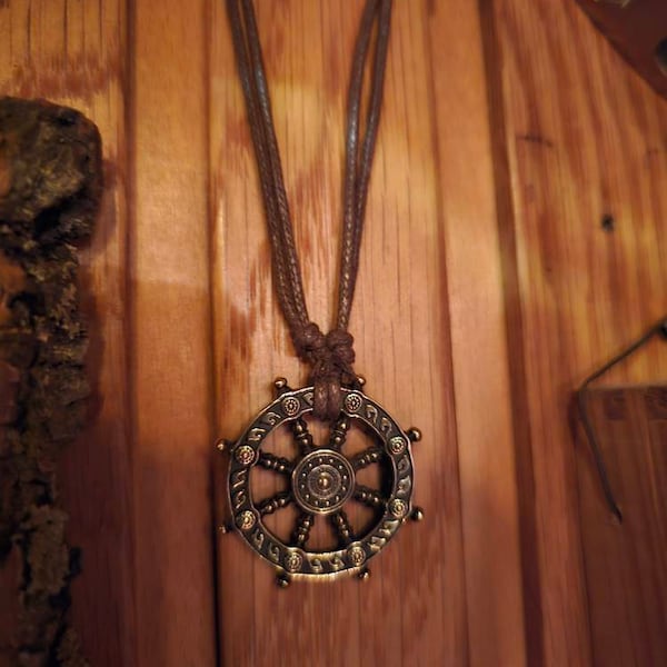 Dharma Pendant Wheel of Life Samsara Bronze Amulet Buddhist Talisman ...