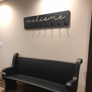 Towel Hooks Coat Rack Sign Bathroom Decor Bathroom Sign Rustic Wood ...