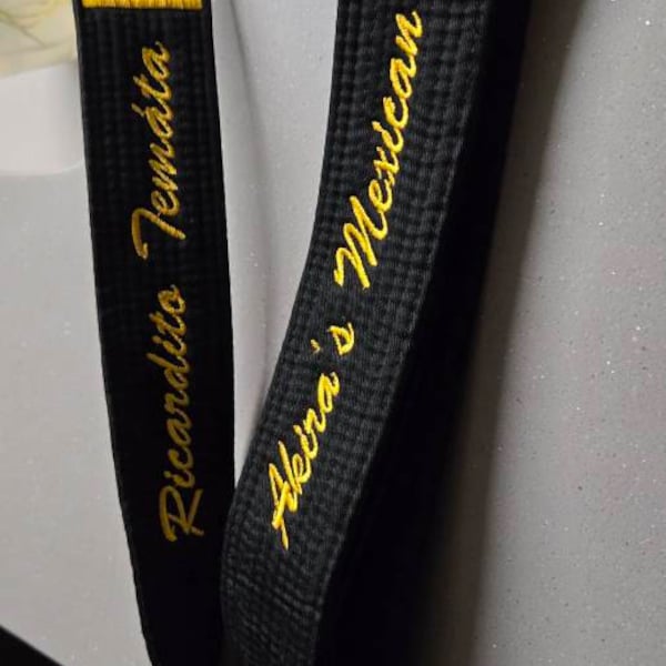 Custom Embroidery Black Belt for Martial Arts, Taekwondo, Karate, Moodukkwan, 2" Black Belt ...