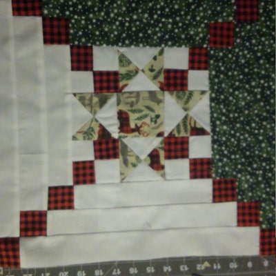 Star Center Log Cabin Quilt Block Pattern Download - Etsy