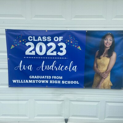 Personalized Then & Now Graduation Photo Banner High School Graduation ...