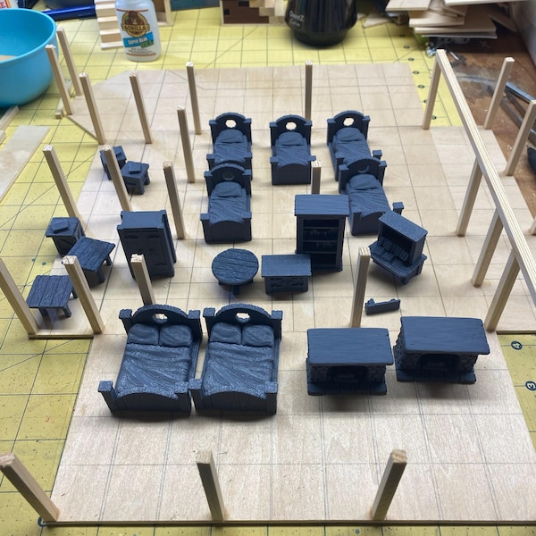 Tavern Furniture Set Dnd Miniature Terrain, Dungeons and Dragons, D&D ...