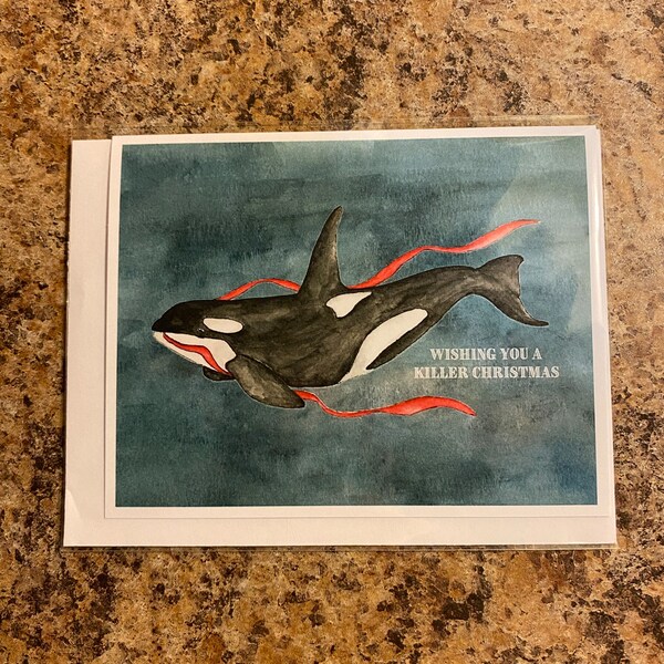 Orca Christmas Card, Killer Whale, Christmas Card, Christmas Card Set ...
