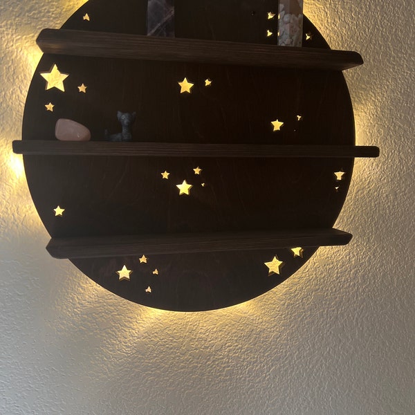 Coppermoon Brown Moon Shelf, Full Moon Shelf, Crystal Shelf - Etsy