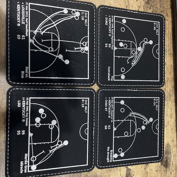 Greatest Kentucky Basketball Plays: Leatherette Coasters (set of 4) - Etsy
