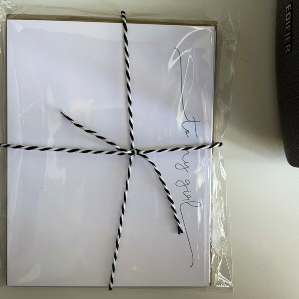 Script Personalized Stationery Cards Set, Flat Notecards, Personalized ...