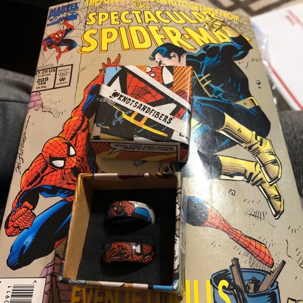 Comic Book Rings - Vintage Superhero Jewelry With Ring Box - Etsy