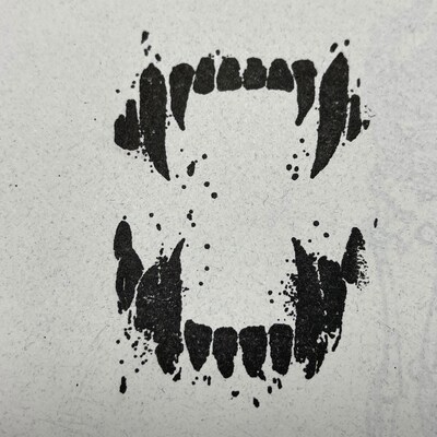 Set of Vampire Teeth RUBBER STAMP, Halloween Stamp, Vampire Stamp ...