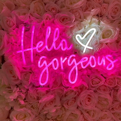Hello Gorgeous Neon Sign,custom Heart Sign Salon Decorations,led Light ...