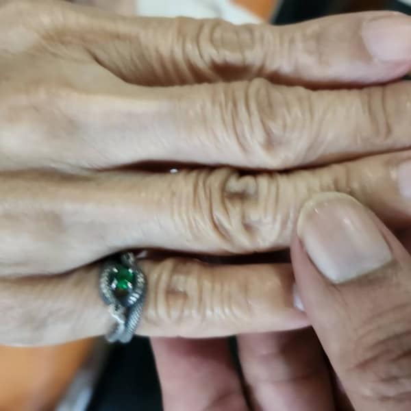 Ouroboros 925K Oxidized Silver Ring, Emerald Snake Silver Ring, Goth ...