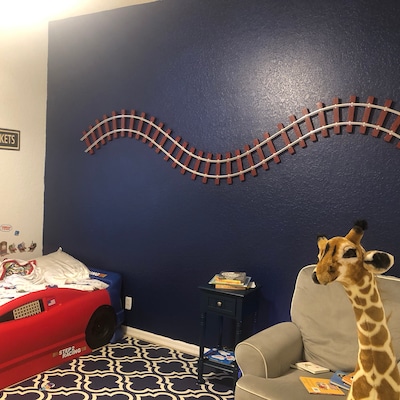 Train Decor Wall Border Art 4 Ft Straight Train Track Wall Decor for ...