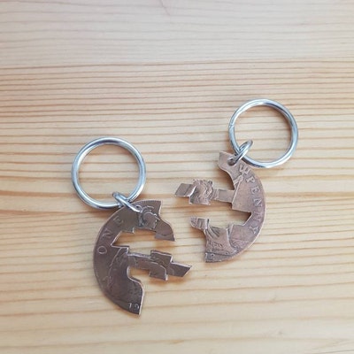 I Love U Interlocking Relationship LOVE Coin Key Chain or - Etsy