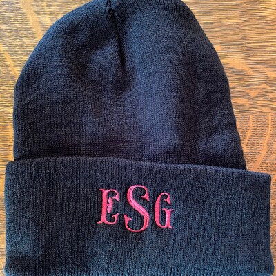 Personalized Winter Hat With Monogram Knit Hat for Adults, Monogrammed ...