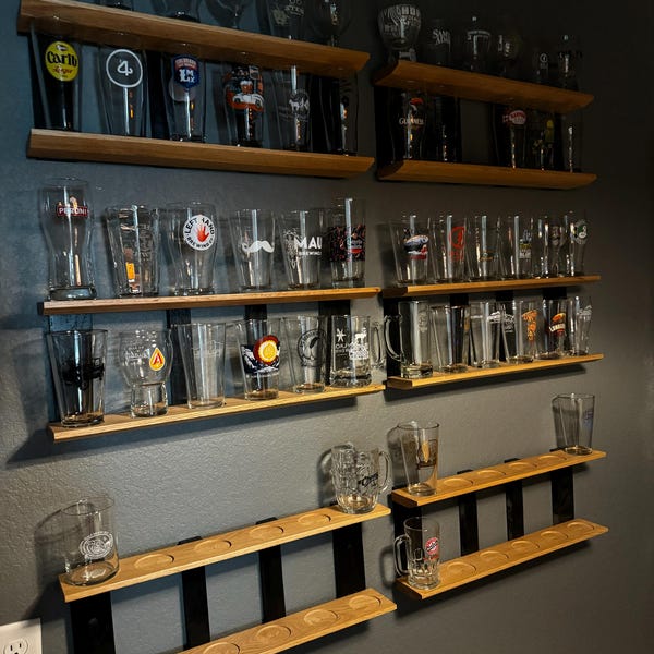 Pint Beer Glass24 Display Natural/black Oak - Etsy