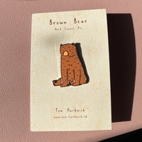 Brown Bear Enamel Pin Cute Animal Pin Pin Badge Hard - Etsy Polska