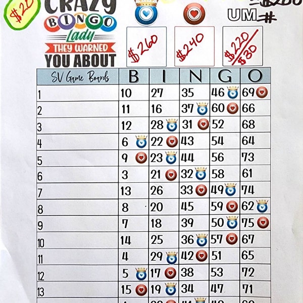 Bingo Sheets 15 Line/number Set/letter Set (5 Colors Included) - Etsy