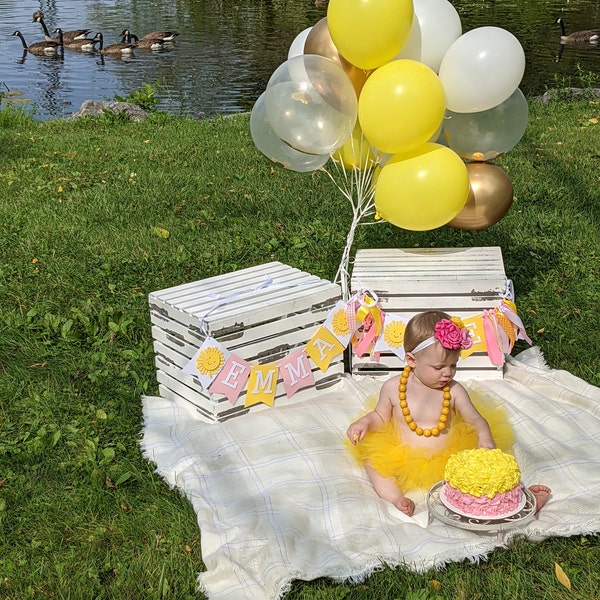 You Are My Sunshine Birthday Bundle, Baby Girl Turning One Theme - Etsy