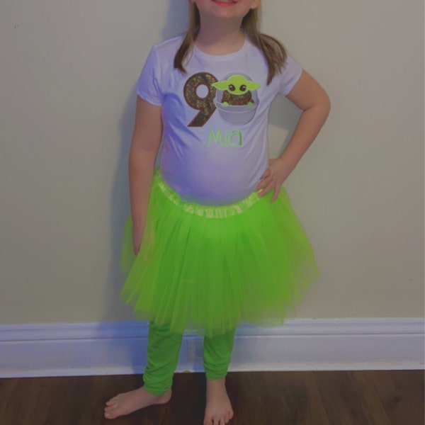 Girls Doll Embroidered Birthday Shirt Girls Ruffle Shirt Glitter Number Girls Birthday Tee