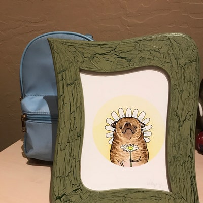 Donut Fisher Pug Art Print Funny Art With Pugs and Donuts, Gone Fishing ...