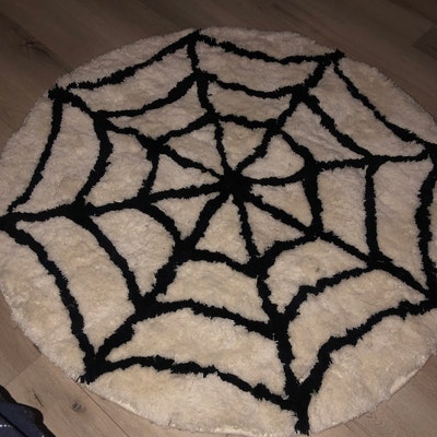 White Spider Web Rug Spooky Home Decoration White Spider - Etsy
