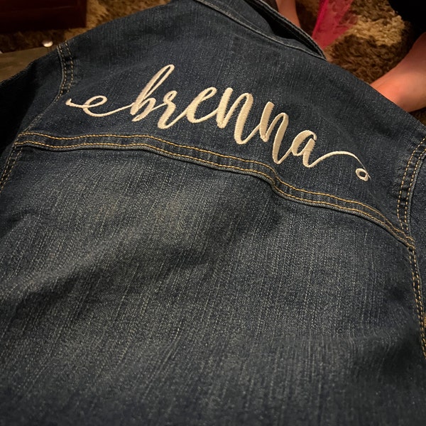 Girls Personalized Denim Jacket - Monogrammed Jean Jacket - Embroidered ...
