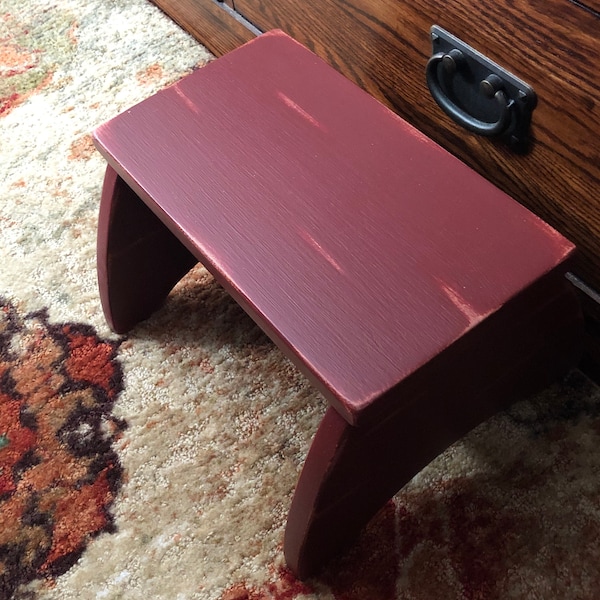 Footstool Primitive Folk Art Step Stool Farmhouse Decor Custom Finish ...