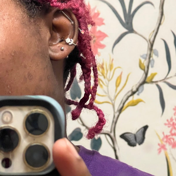 Moon Phases Conch Hoop, Celestial Conch Piercing 14 Gauge, Conch Hoop ...