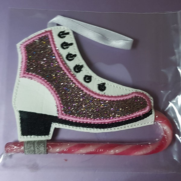 4x4 Candy Cane Ice Skate Hanging Decoration, Figure Skating, Lisey ...