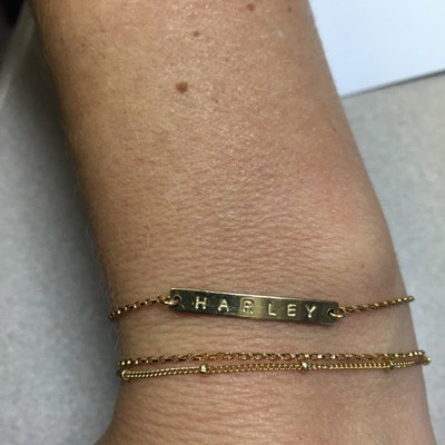 Personalized Bracelet Set, Initial Bracelets, Layered Bracelet, Name ...