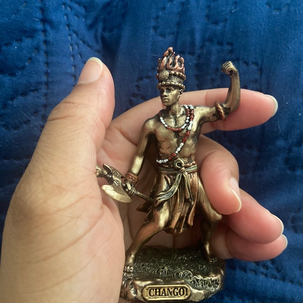 Vintage Chango Mini Statue - Small Orisha Shango - Yoruba Royal ...