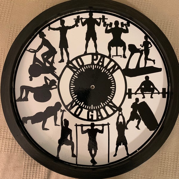 Gym Clock Svg,crossfit Clock for Wall,crossfit Svg,workout Wall Decor ...