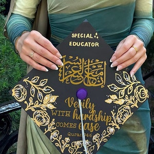 Custom Islamic Graduation Cap Hand Painted Cap 3D Highschool, College ...
