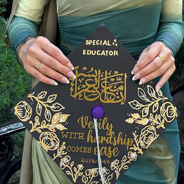 Custom Hijabi Muslim Graduation Cap - Hand Painted Cap - 3D ...