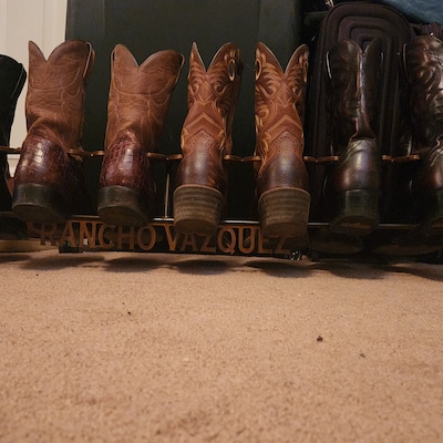 Rustic Custom Horseshoe Boot Rack 1, 2, 3, or 4 Pairs Handmade the ...