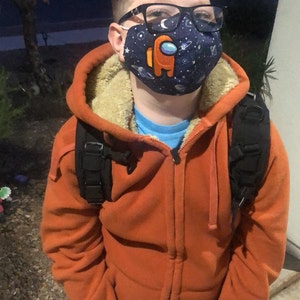 Among Us Embroidered Reusable Face Mask made With Galaxy - Etsy