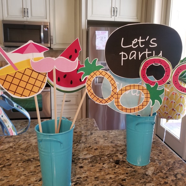 Hawaiian Party Photo Booth Props Summer Party Printables Instant ...